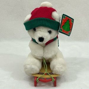 Dakin | Holiday | Vintage 986 Dakin Zoomer Bear On Christmas Sleigh ...
